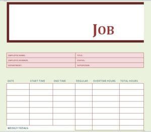 Free Job Sheet Templates - Free Word Templates