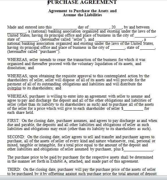 20 Free Purchase Agreement Templates - Free Word Templates