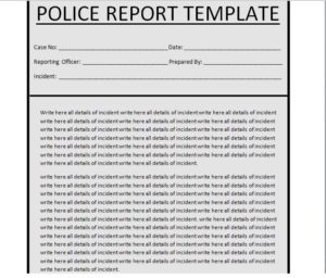 15 Free Police Report Templates - Free Word Templates