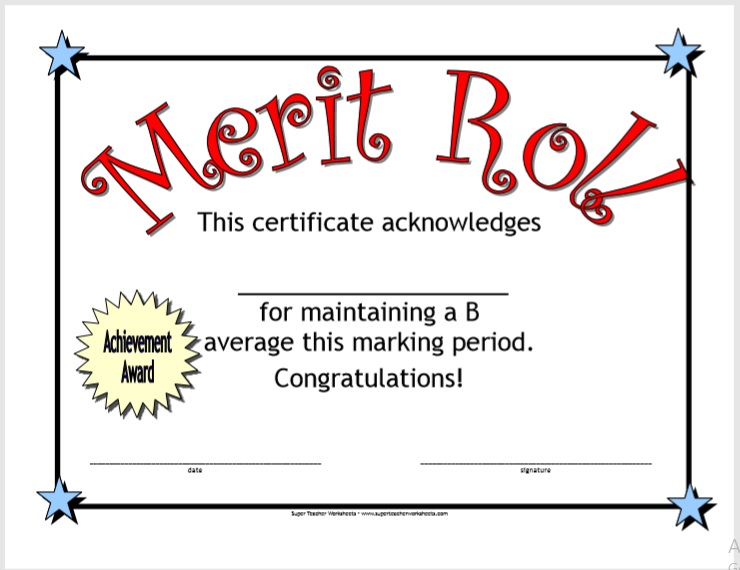 Free Merit Certificate Templates - Free Word Templates