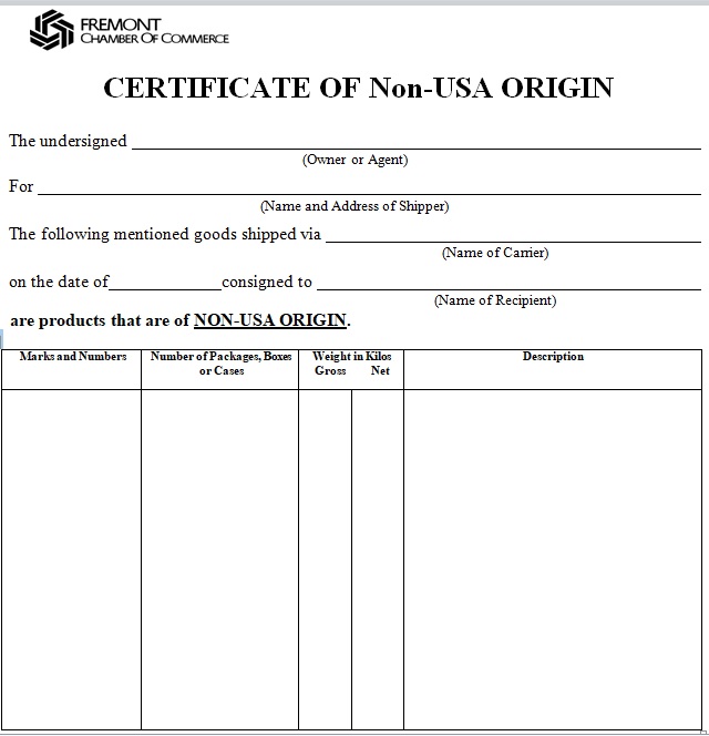 22 Free Certificate of Origin Templates - Free Word Templates