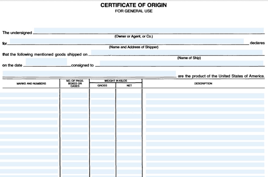 22 Free Certificate of Origin Templates - Free Word Templates