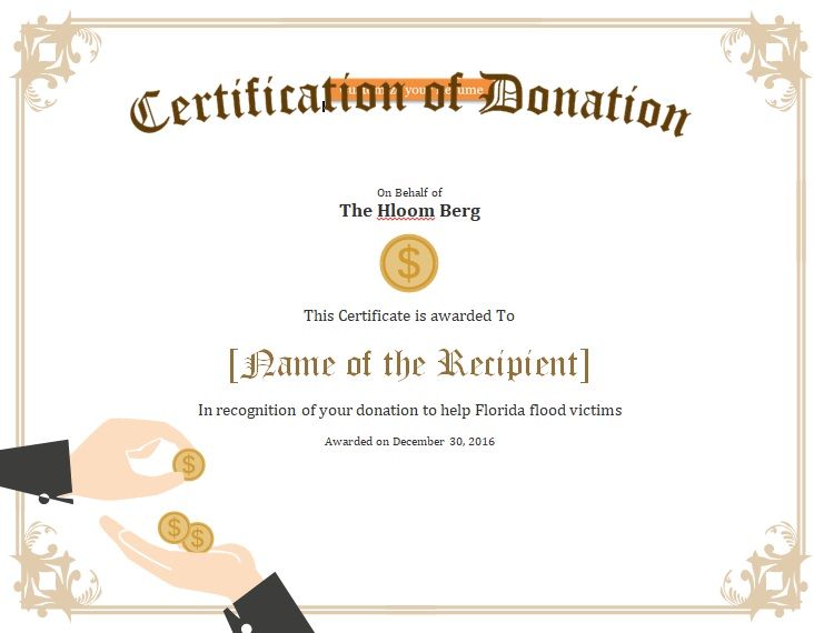 13 Free Donation Certificate Templates - Free Word Templates