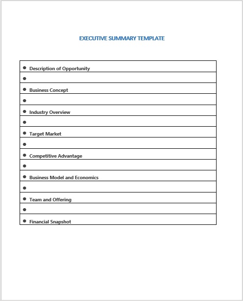 23 Free Executive Summary Templates - Free Word Templates