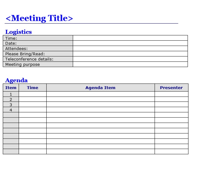 15 Free Meeting Agenda Templates - Free Word Templates