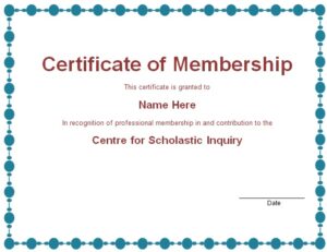Free Membership Certificate Templates - Free Word Templates