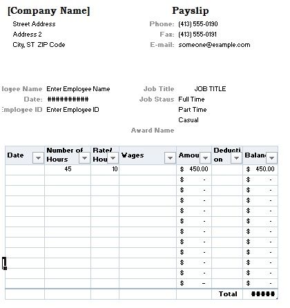 Free Salary Slip Templates or Payslip - Free Word Templates