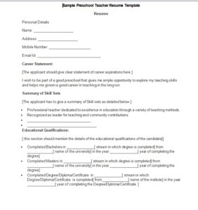 15 Free Teacher Resume Templates - Free Word Templates