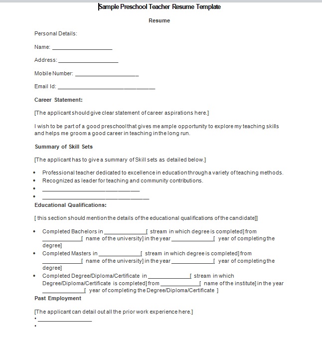 15 Free Teacher Resume Templates - Free Word Templates