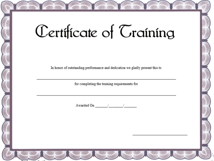 Free Training Certificate Templates - Free Word Templates