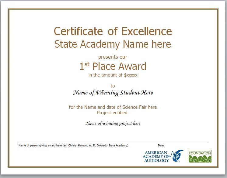 15 Free Certificate of Excellence Templates - Free Word Templates