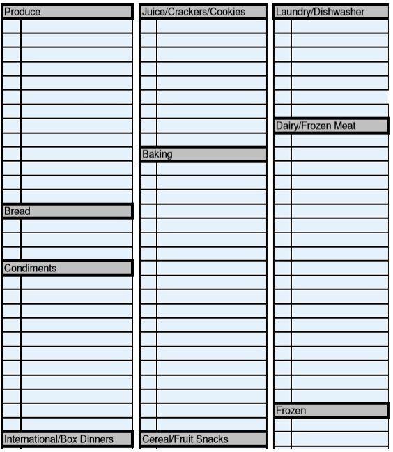 15 Free Grocery List Templates - Free Word Templates