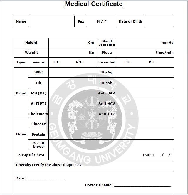 Free Medical Certificate Templates - Free Word Templates