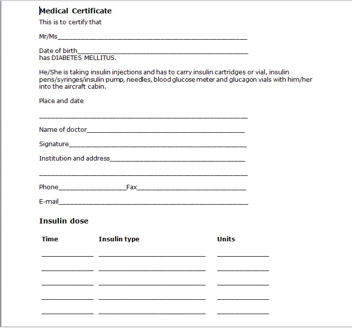 11 Free Medical Certificate Templates - Free Word Templates