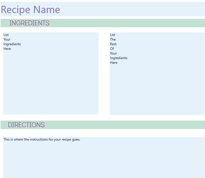 Free Recipe Card Templates - Free Word Templates