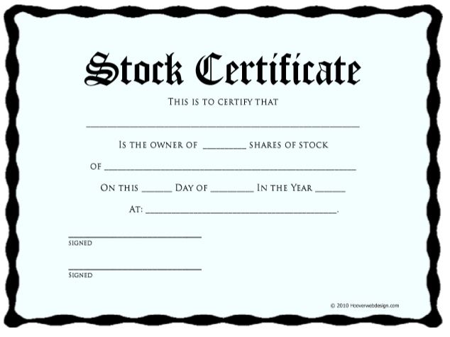 15 Free Stock Shares Certificate Templates - Free Word Templates