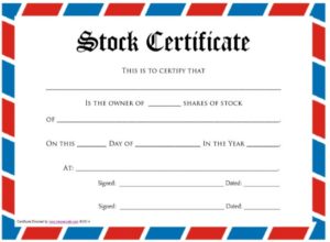 15 Free Stock Shares Certificate Templates - Free Word Templates