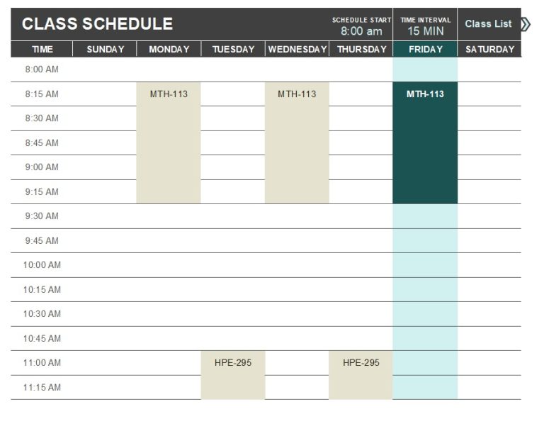 Free Timetable Templates - Free Word Templates