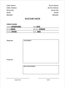 Doctor Note Templates - Free Word Templates